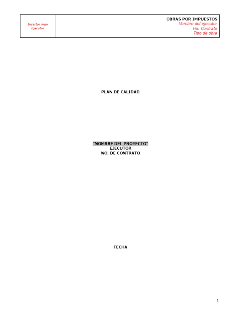 Anexo 15.7 Plan de Calidad EC07 | PDF | Calidad (comercial) | Diseño