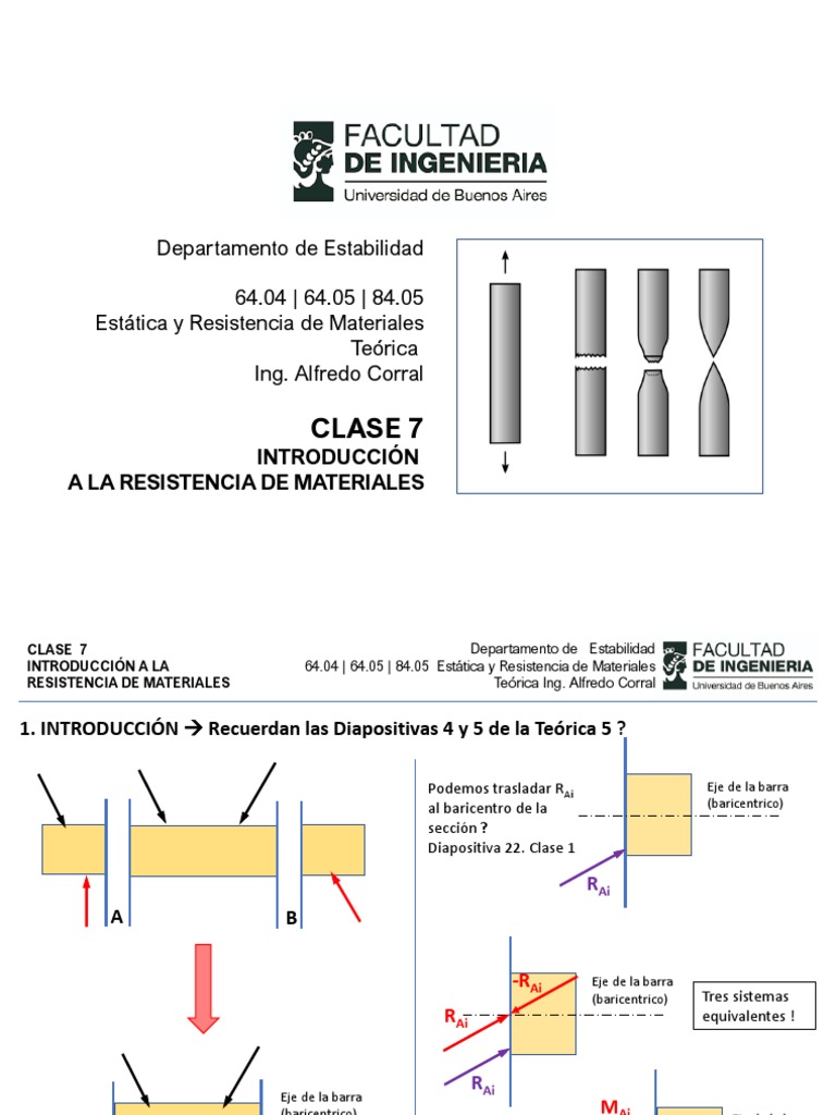 EyRM Clase 7 Teórica Introducción A La Resistencia de Materiales | PDF ...