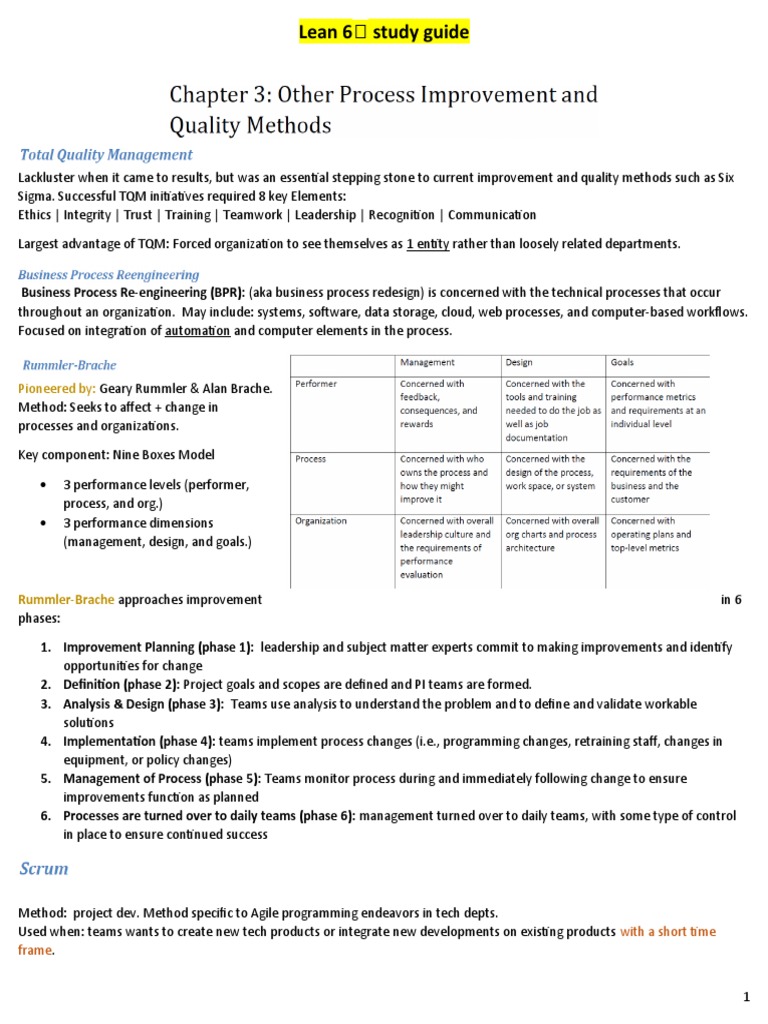 Lean Six Sigma Black Belt Notes | PDF | Business Process | Variance