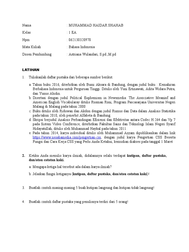 B. Indo Muhammad Haidar Shahab | PDF