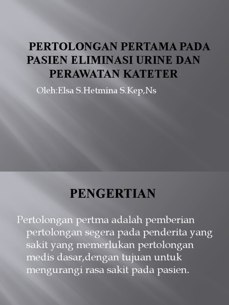 Eliminasi Urine Dan Perawatan Kateter | PDF