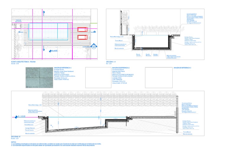 2020-09-04 Plano Detalle Piscina-Layout1 | PDF | Ingeniería estructural | Materiales de construcción