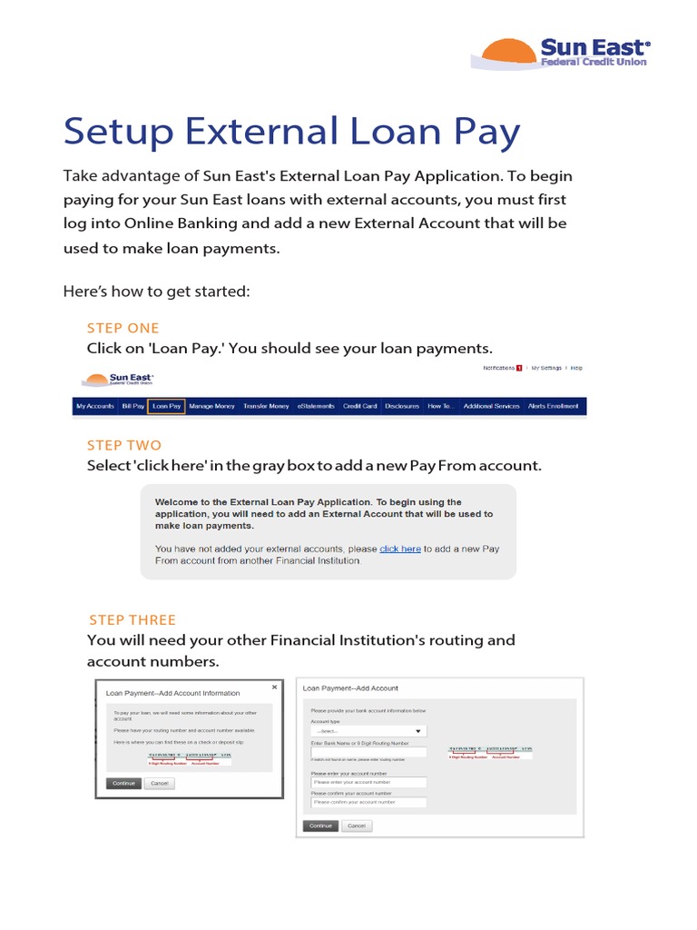Setup External Loan Pay: Step One | PDF | Career & Growth | Business