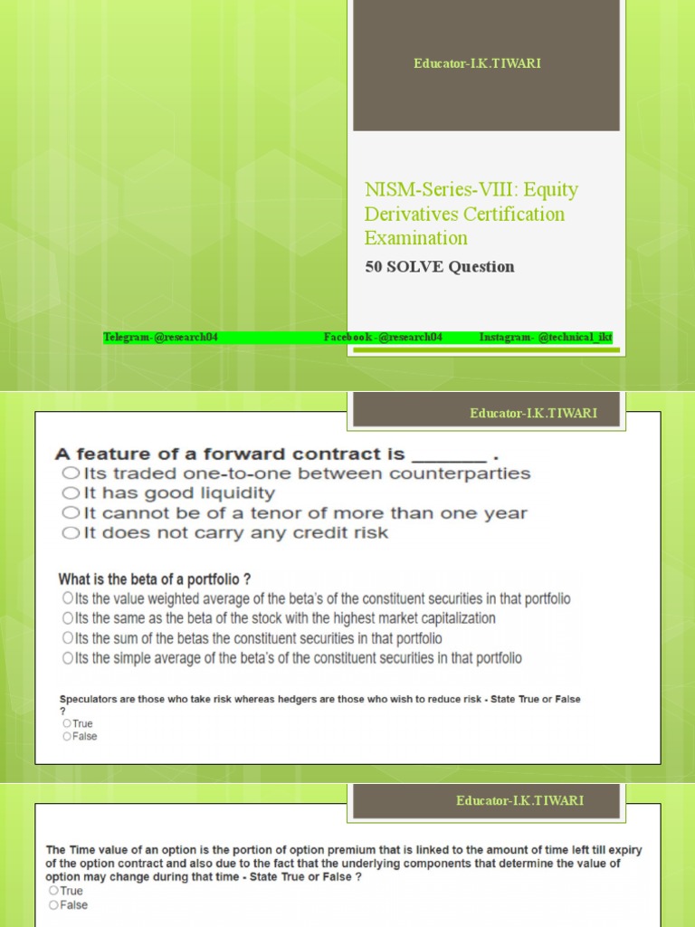 NISM Series VIII: Equity Derivatives Q&A | PDF