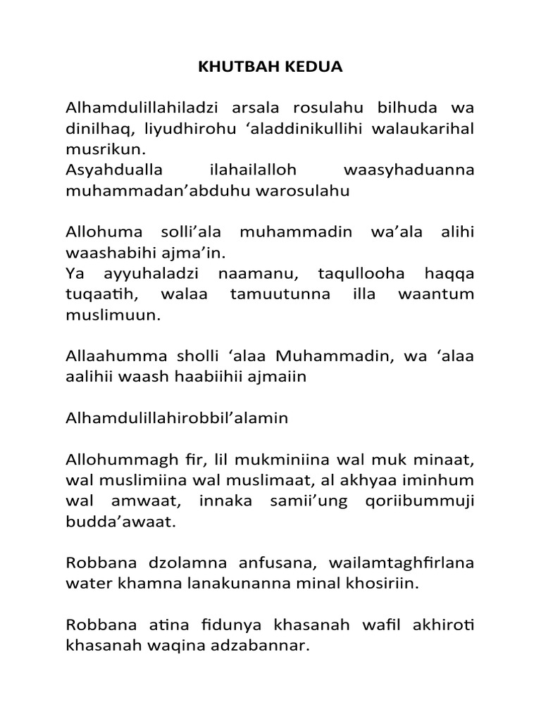 Khutbah Kedua | PDF | Religion & Spirituality