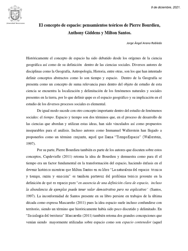 El Concepto de Espacio | PDF | Espacio | Geografía