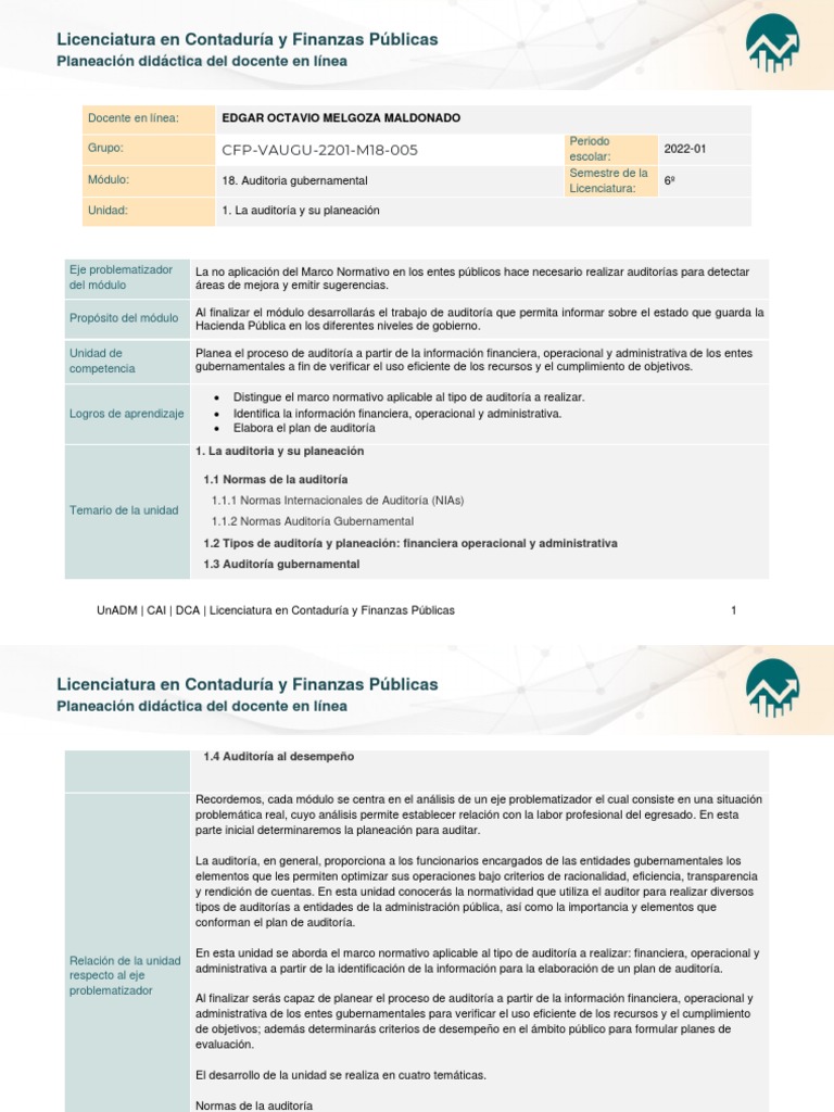 Pdu1 Eomm | PDF | Auditoría | Planificación