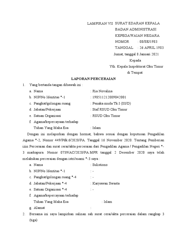 Laporan Perceraian | PDF