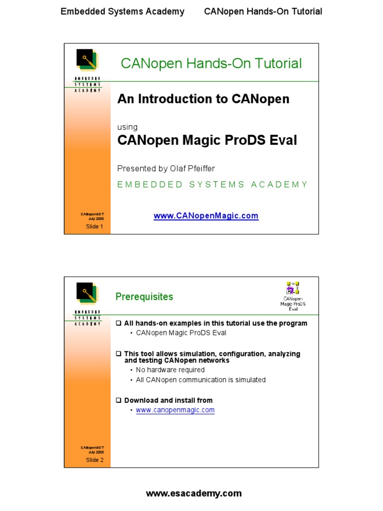 Canopen Hands-On Tutorial: Canopen Magic Prods Eval | PDF ...