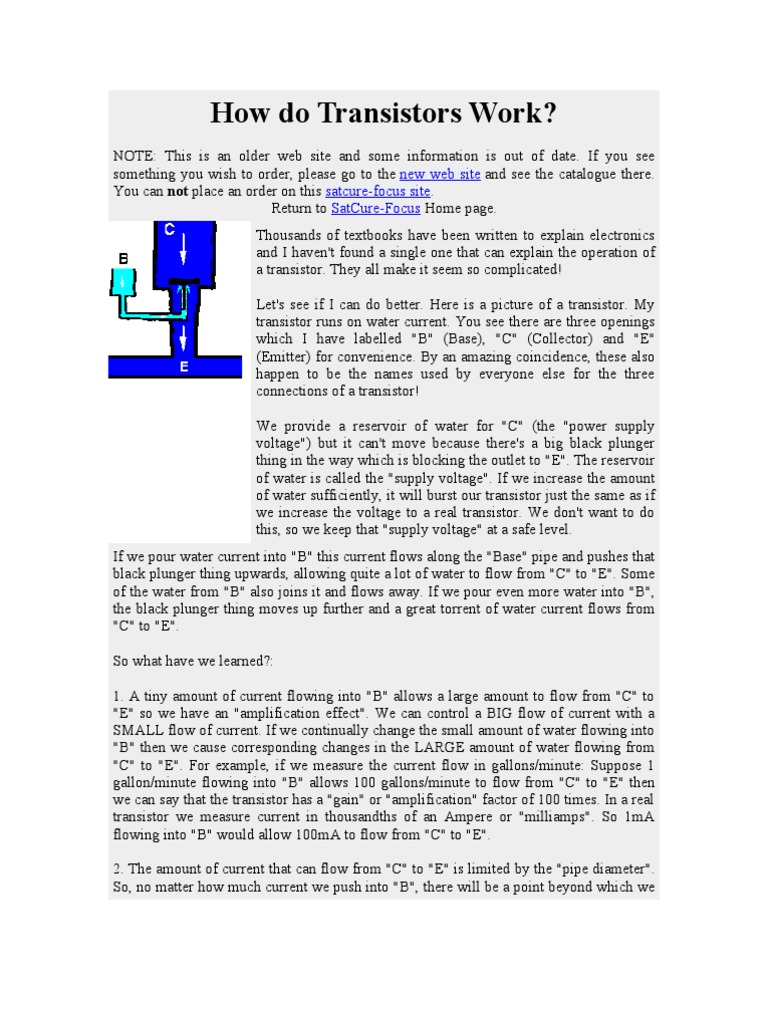 How Do Transistors Work | PDF | Bipolar Junction Transistor | Transistor