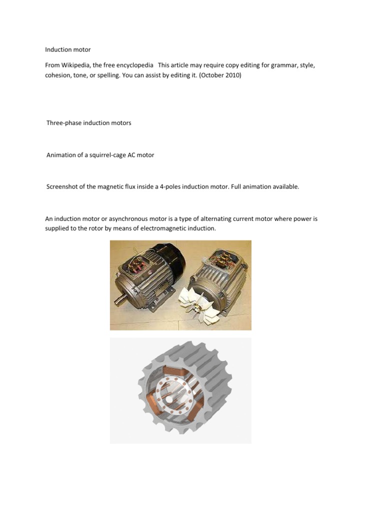 Induction Motor | PDF | Electric Motor | Electromagnetic Induction