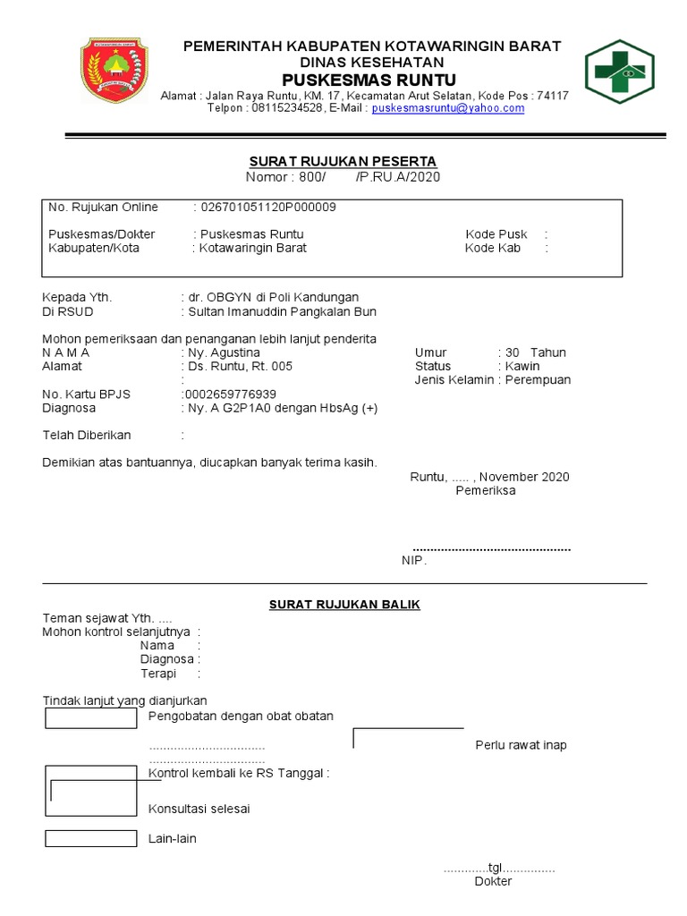 Surat Rujukan BPJS | PDF