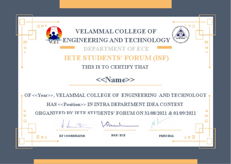 IETE Idea Contest Certificate | PDF