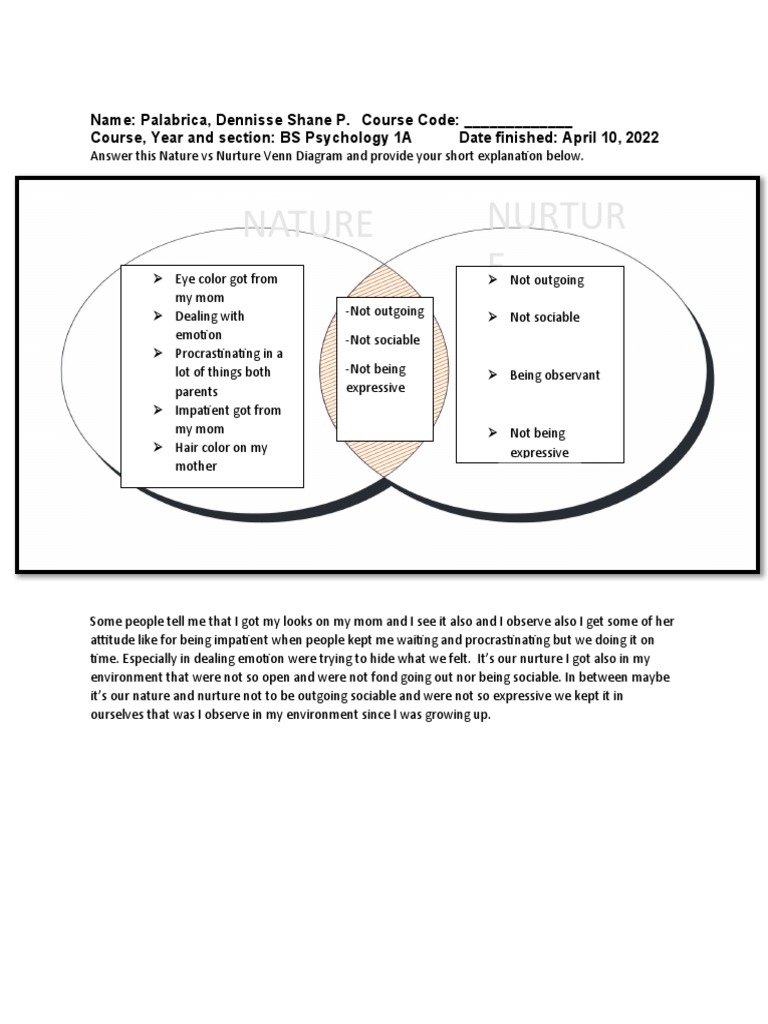 Activity 3 - Nature Vs Nurture | PDF
