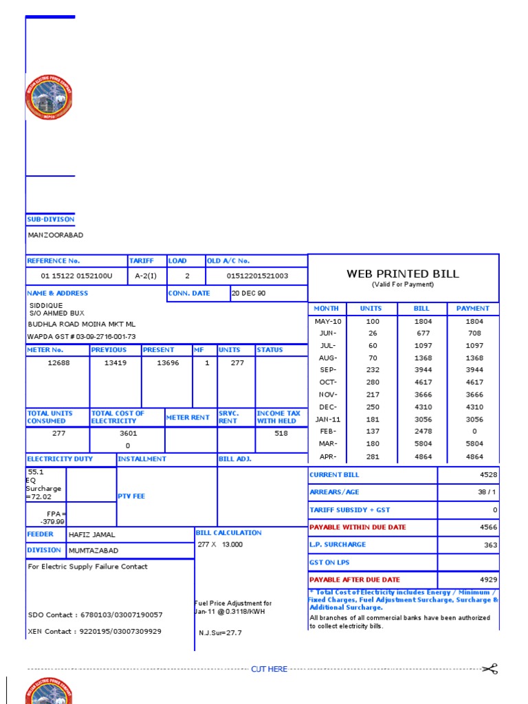 Bill Sample | PDF