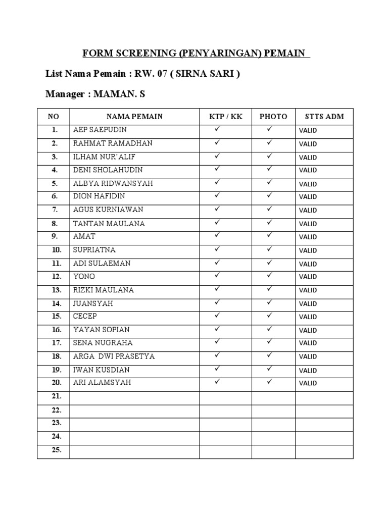 Form Screening | PDF