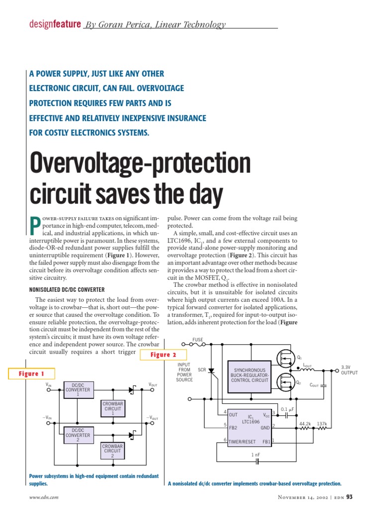Overvoltage-Protection Circuit Saves The Day: Designfeature | PDF