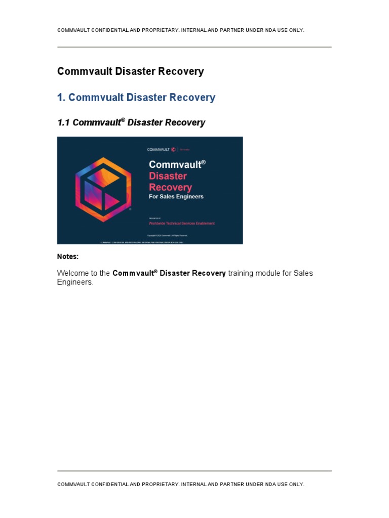 CVTSP1120-M05-Commvault Disaster Recovery | PDF | Cloud Computing ...