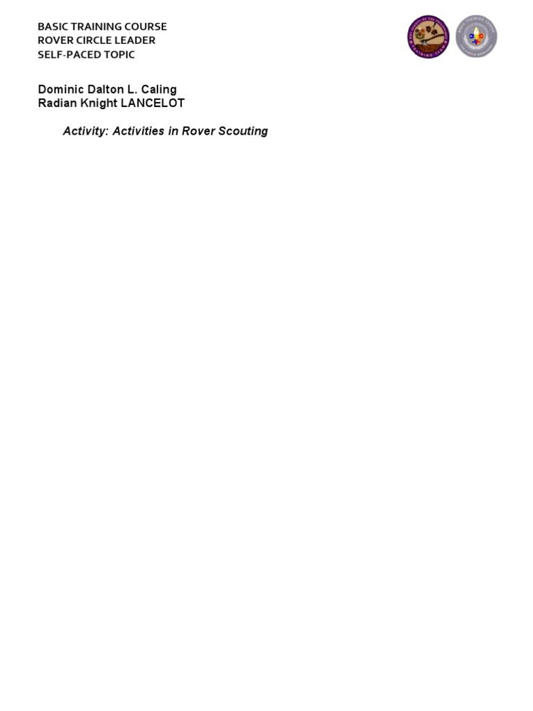 Rover Scouting Activities Guide | PDF