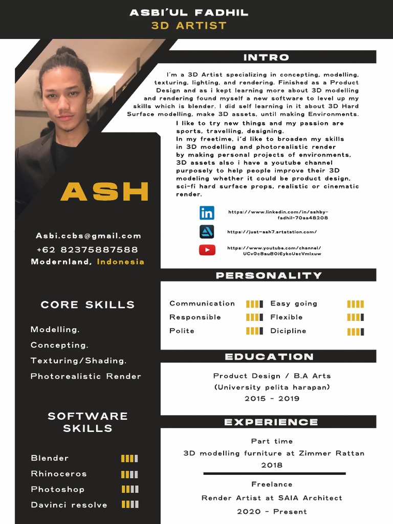 CV - 3D Artist (A4) | PDF