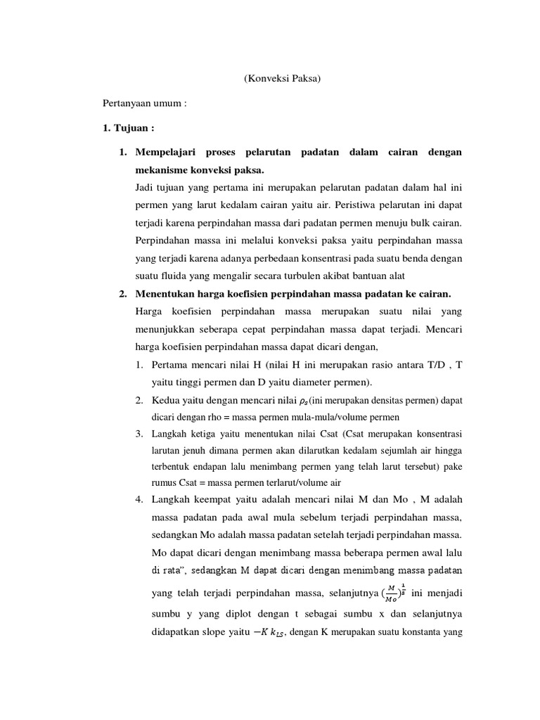 Proses Konveksi Paksa dalam Pelarutan | PDF | Kajian Bahasa Asing ...