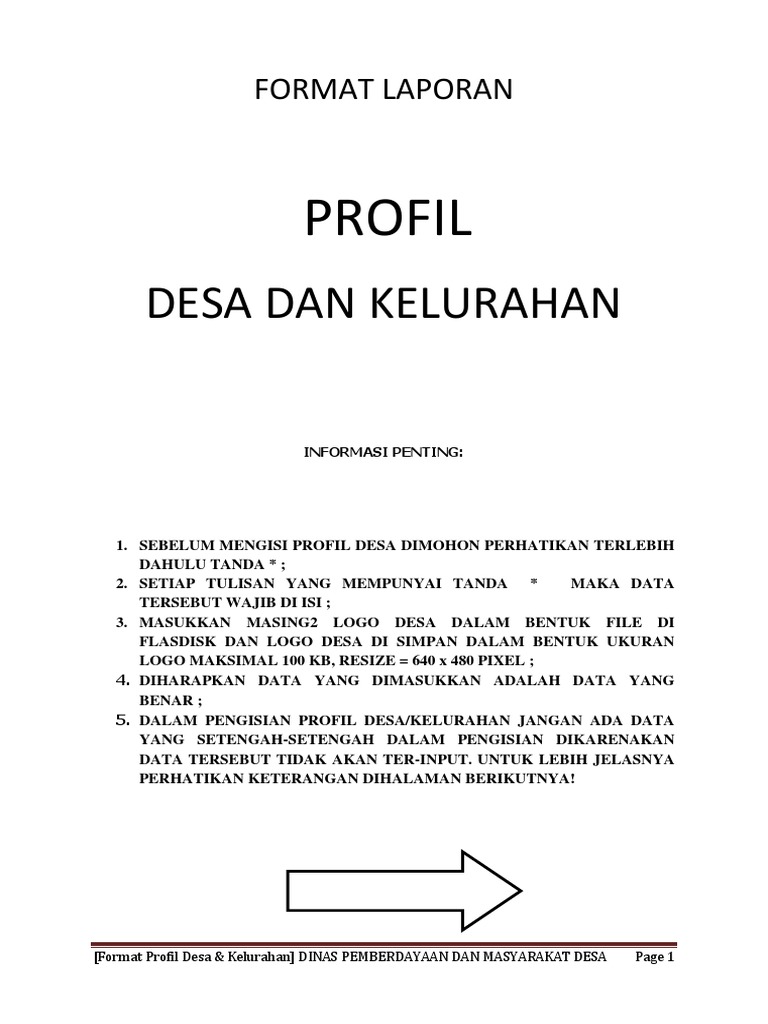 Format Profil Desa | PDF