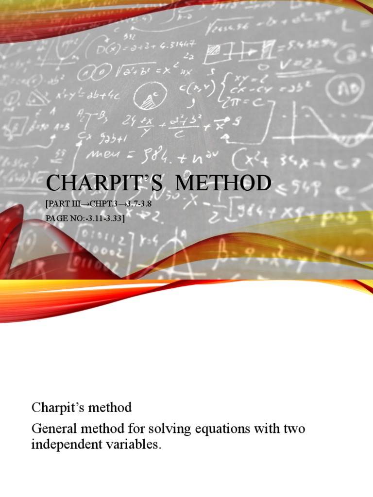 Charpit's Method | PDF | Integral | Equations