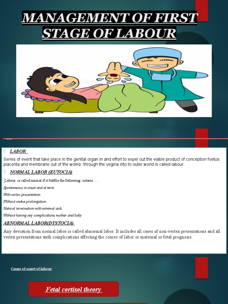 Management of First Stage of Labour | PDF | Childbirth | Anesthesia