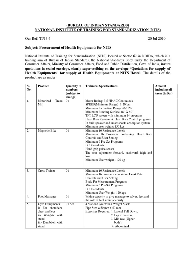 Our Ref: TI/13:4 20 Jul 2010: (Bureau of Indian Standards) National ...