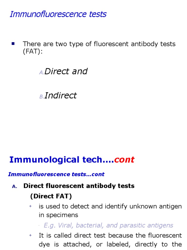 Immunofluorescence Tests: Direct and Indirect | PDF | Serology ...