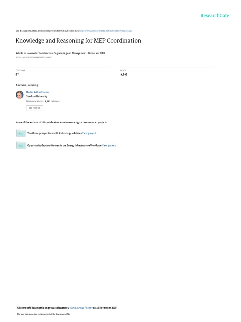 Knowledge and Reasoning For MEP Coordination | PDF | Knowledge ...