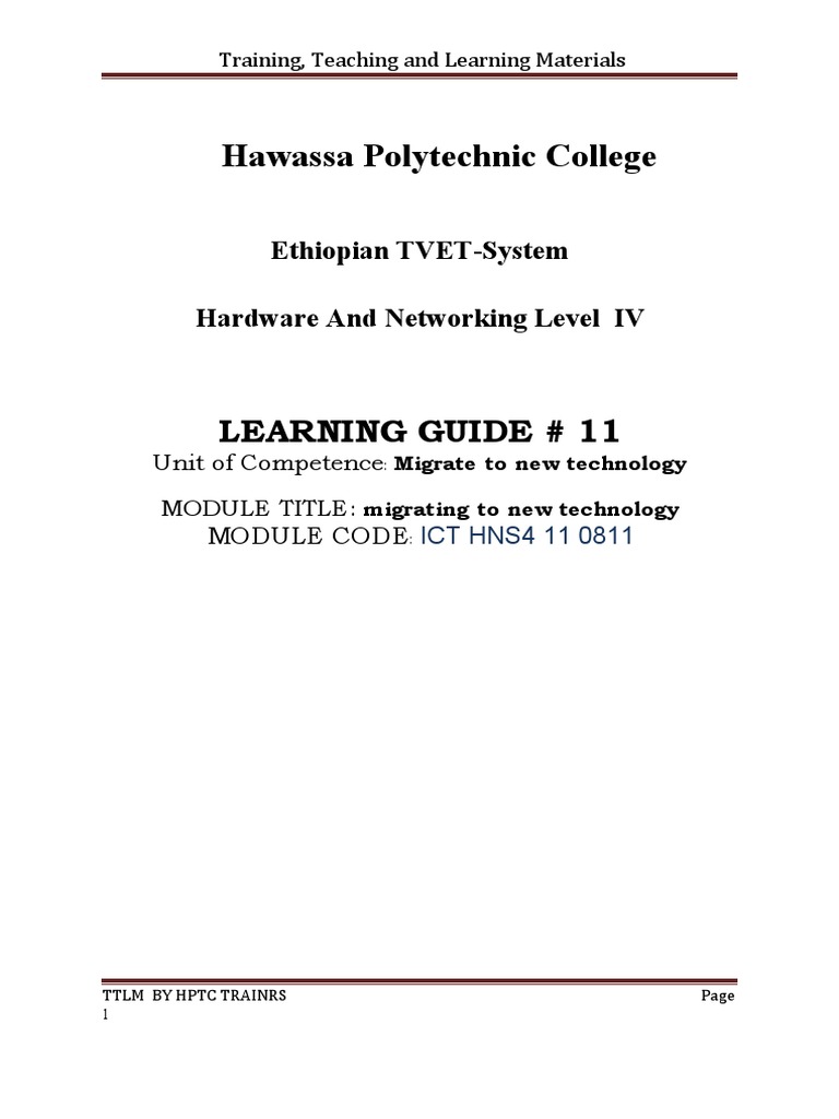 Hawassa Polytechnic College: Learning Guide # 11 | PDF | Usability ...