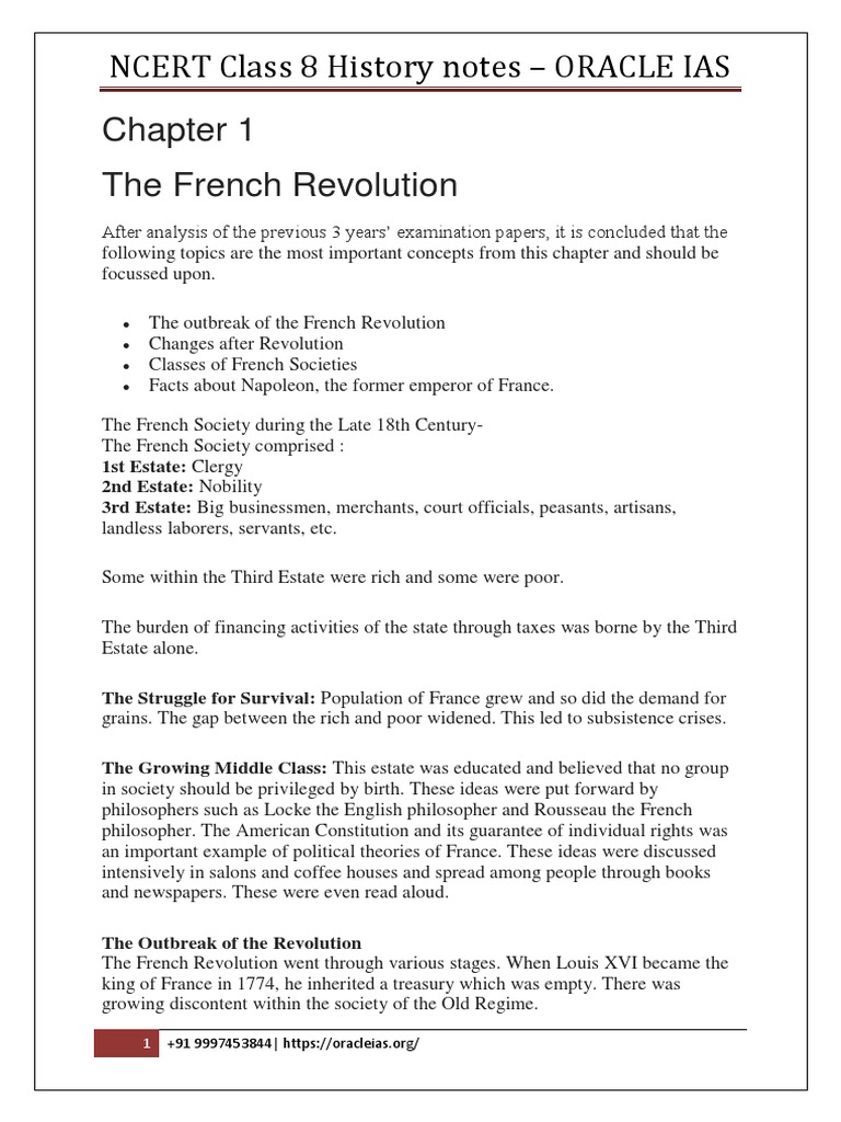 Class 9 historyNCERT Summary | PDF | Pastoralism | French Revolution