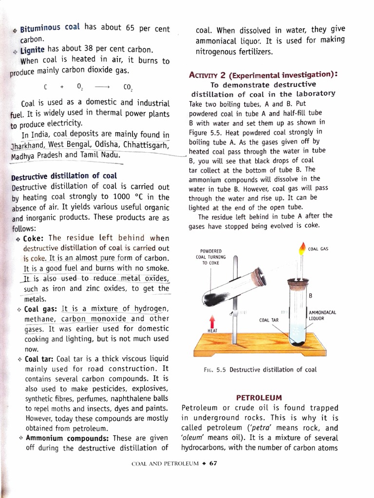 Destructive Distillation of Coal | PDF | Coal | Petroleum