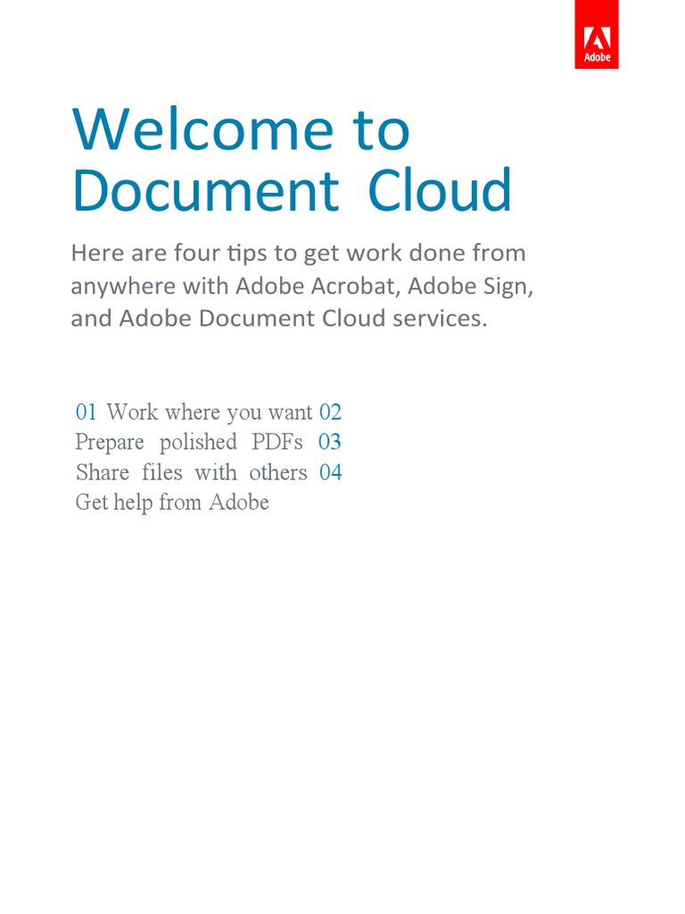 Adobe Document Cloud Tips | PDF | Cyberspace | Multimedia