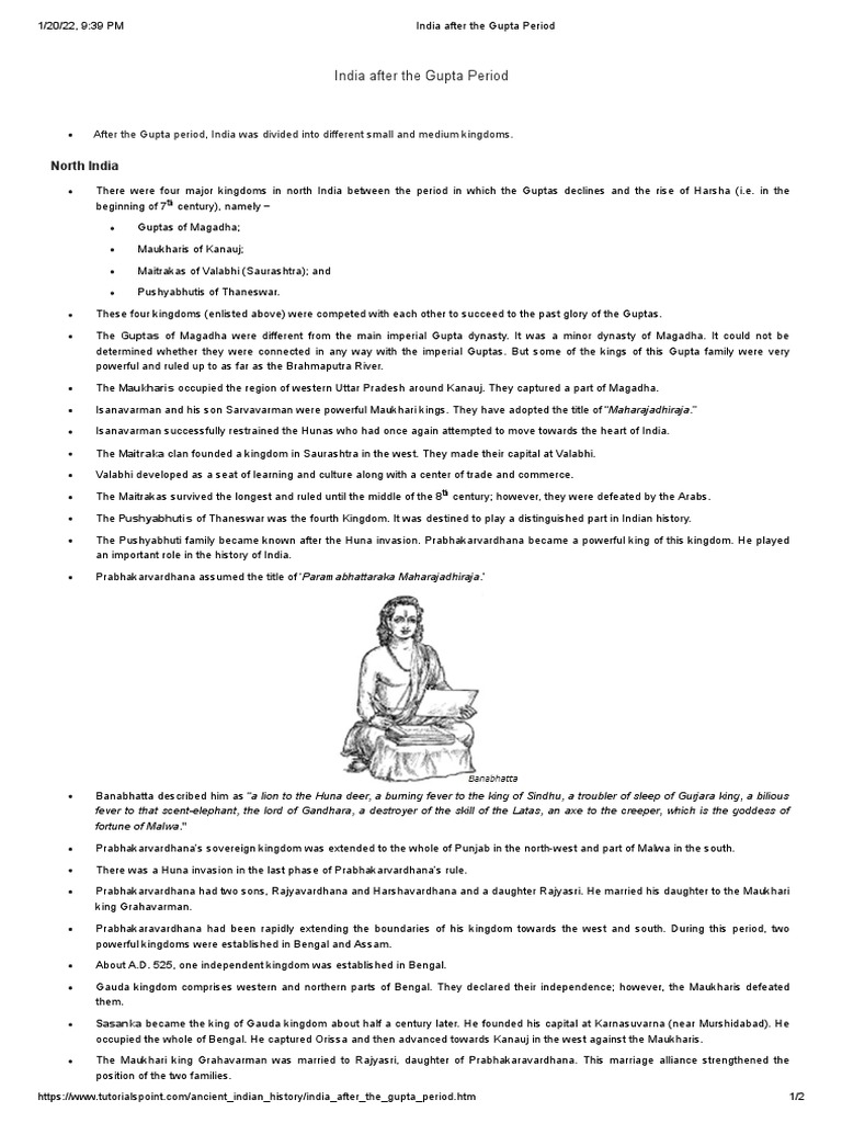 India After The Gupta Period | PDF | Eurasia | South Asia