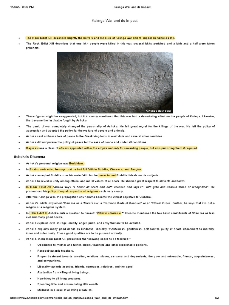 Kalinga War and Its Impact | PDF | Ashoka