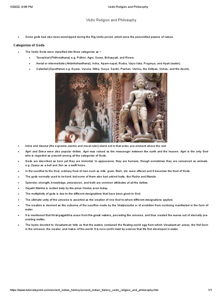 Vedic Religion and Philosophy | PDF | Ancient Indian Literature | Hindu ...