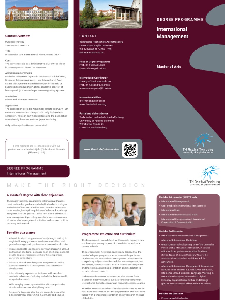 Flyer Master IntM en WEB | PDF | Academic Degree | Master's Degree