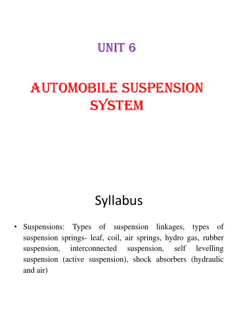 suspension system (1) | PDF | Automotive Industry | Machines