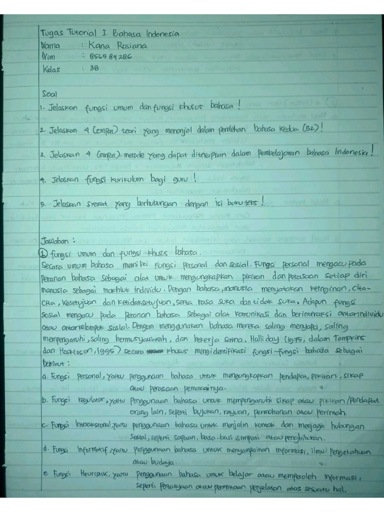 Kana Rosiana - TT1 - B.indo | PDF