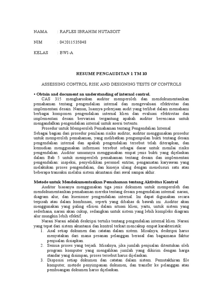 Resume Audit TM 10 | PDF