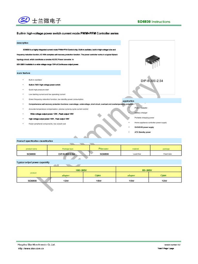 SD6830 Instructions SD6830 Instructions: Description | PDF | Power ...