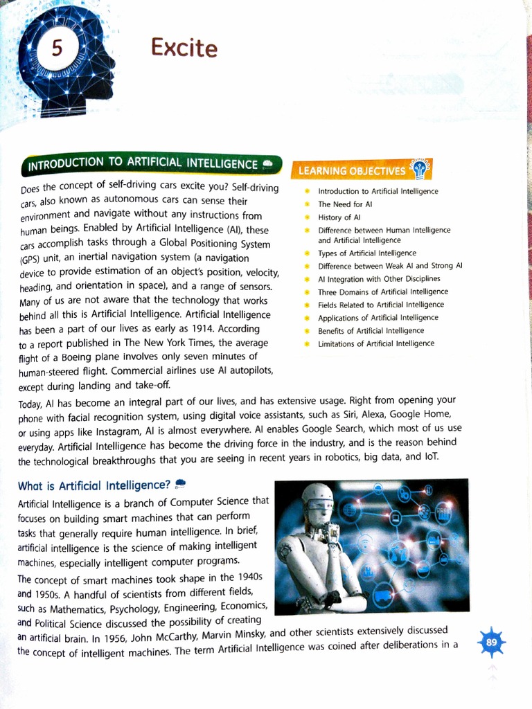 8th Computer 5 - Excite | PDF | Intelligence (AI) & Semantics | Artificial Intelligence