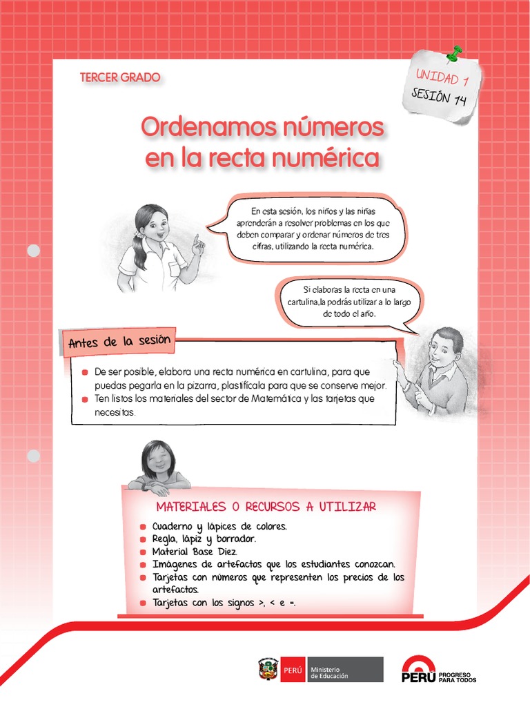 Comparando y ordenando números utilizando la recta numérica | PDF