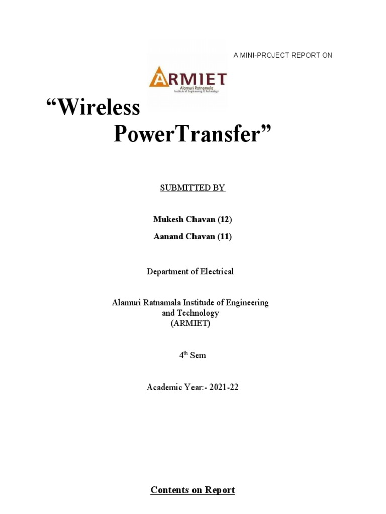 Wireless Power Transfer Project Report (DE) | PDF | Inductor | Radio