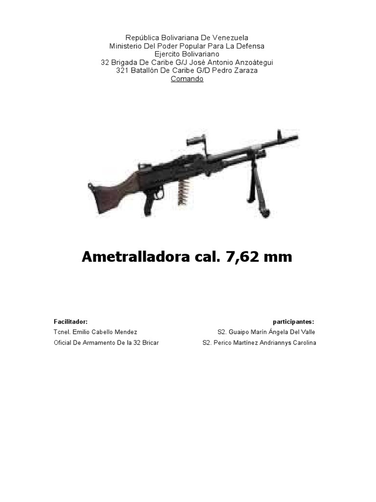 Ametralladora MAG Cal. 7,62 Mm. | PDF | Ametralladora | Valores