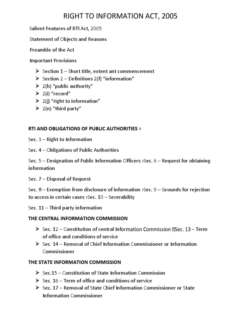 Right To Information Act, 2005: Rti and Obligations of Public ...