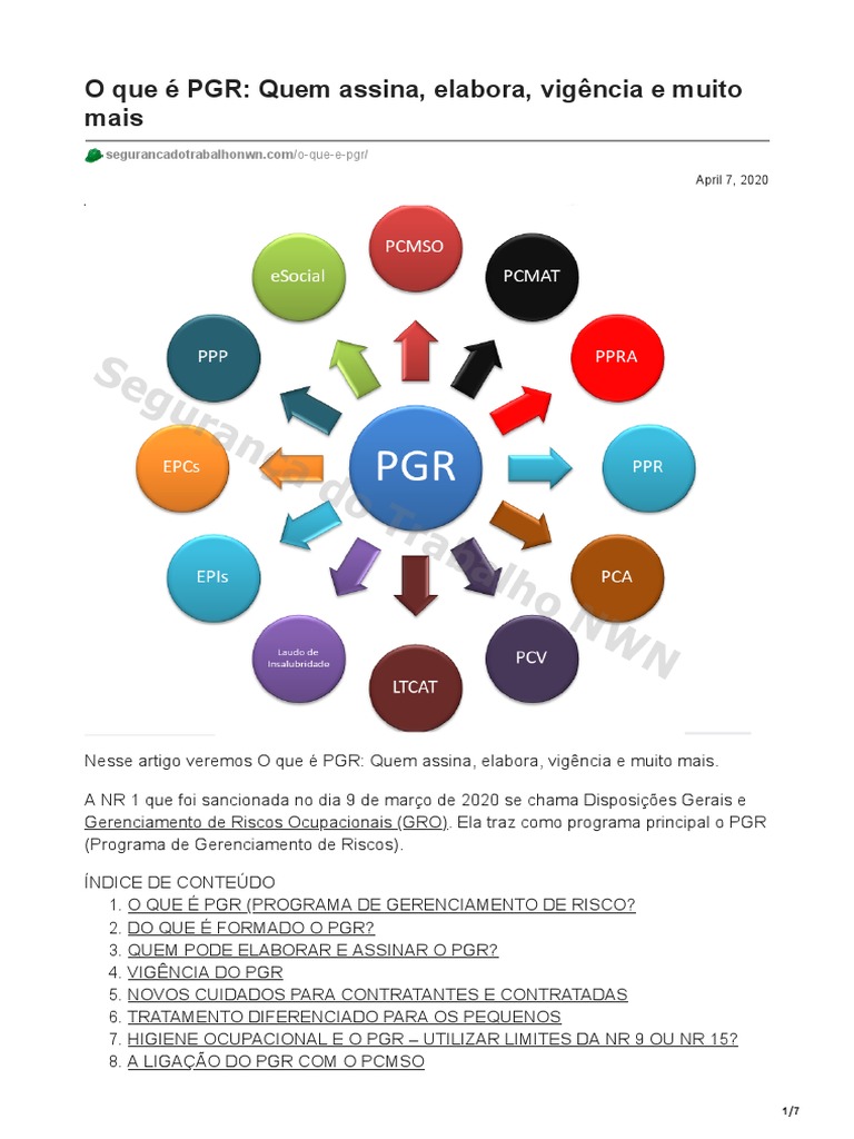 O Que É PGR Quem Assina Elabora Vigência e Muito Mais | PDF | Justiça ...