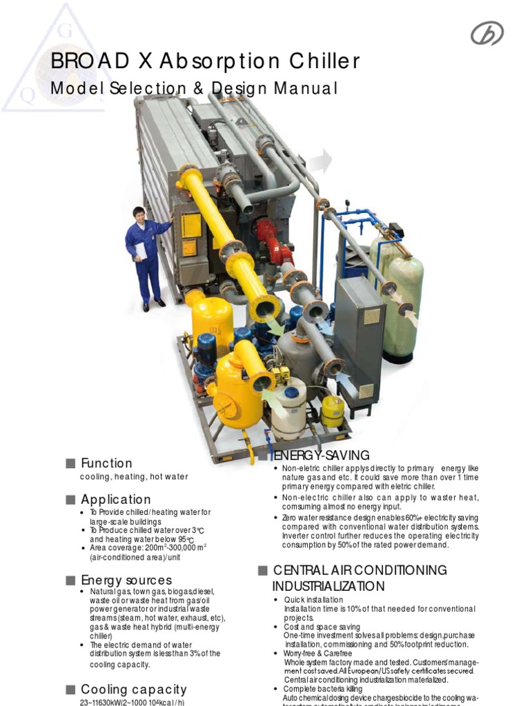 BROAD X Absorption Chiller Model Selection Design Manual | PDF | Air ...